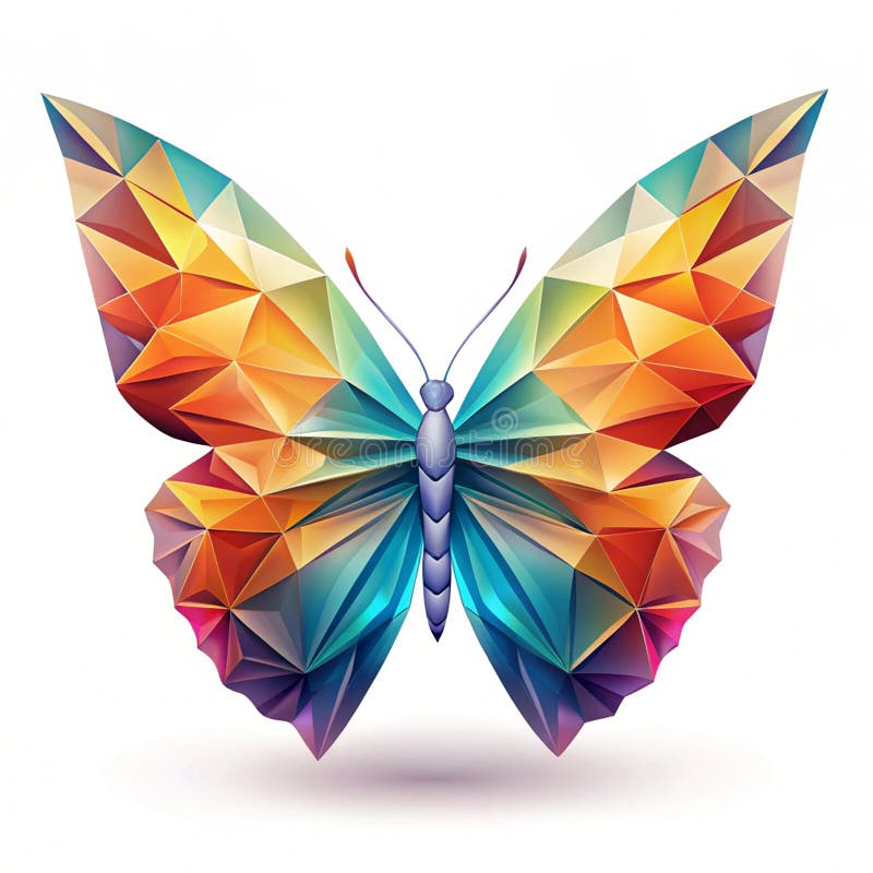 Geometric Abstract Butterfly with Angular Wings Stock Illustration ...