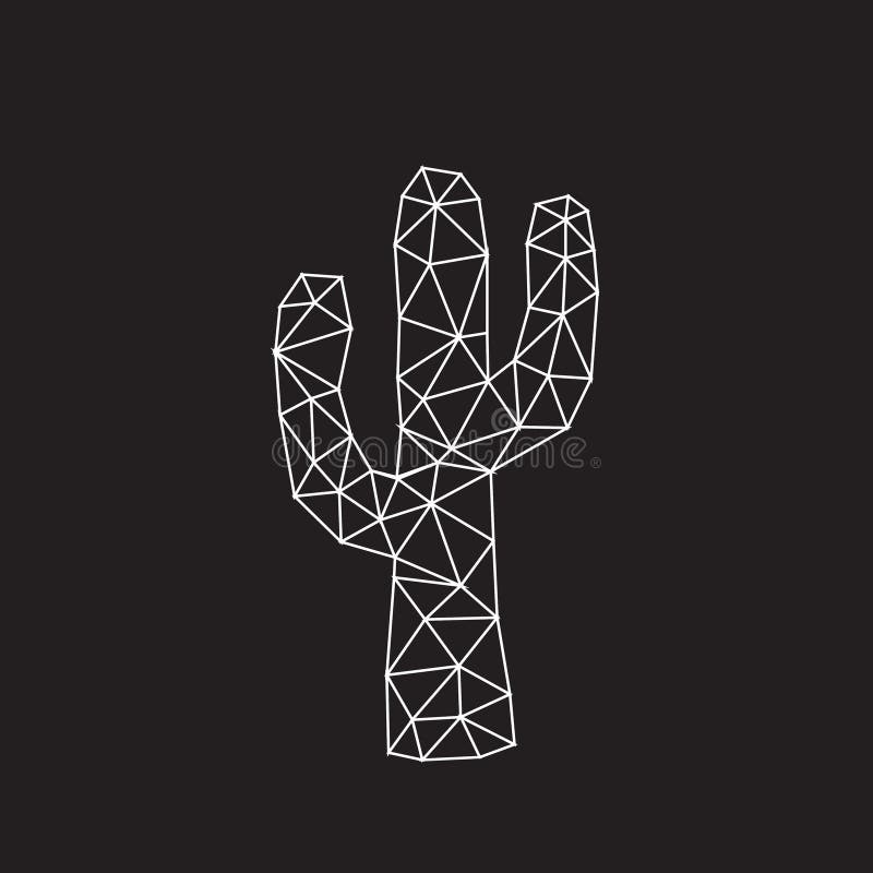Geometric Abstract Cactus White on a Gray Background, Triangle Stock ...
