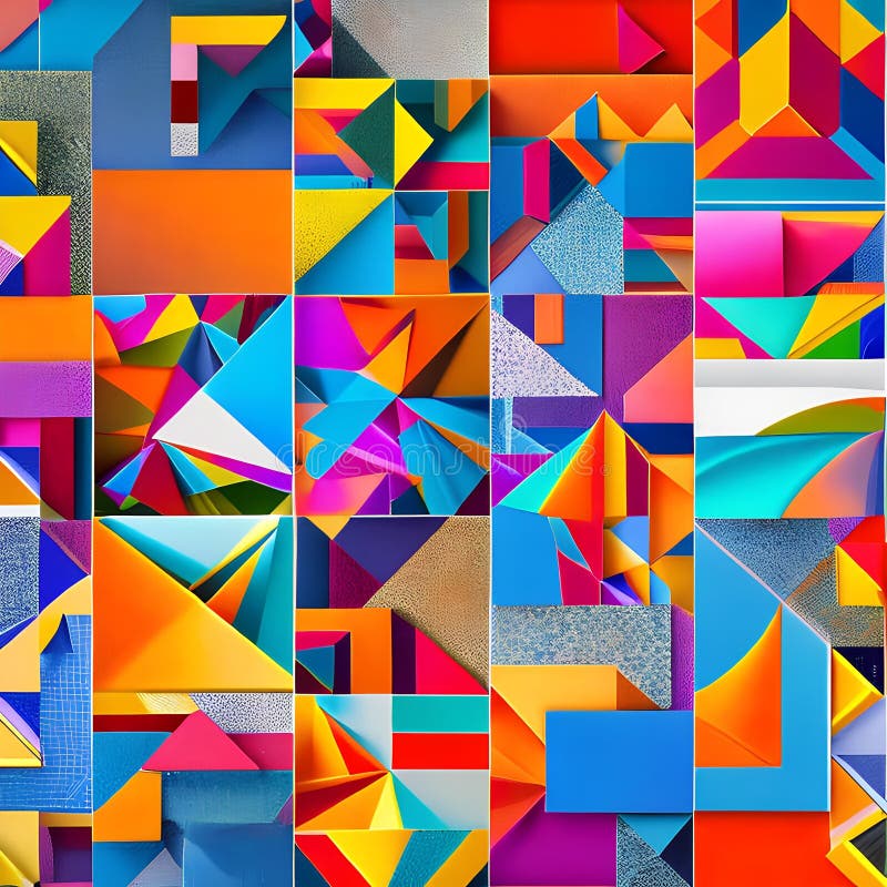656 Geometric Abstract Collage: a Modern and Geometric Background ...