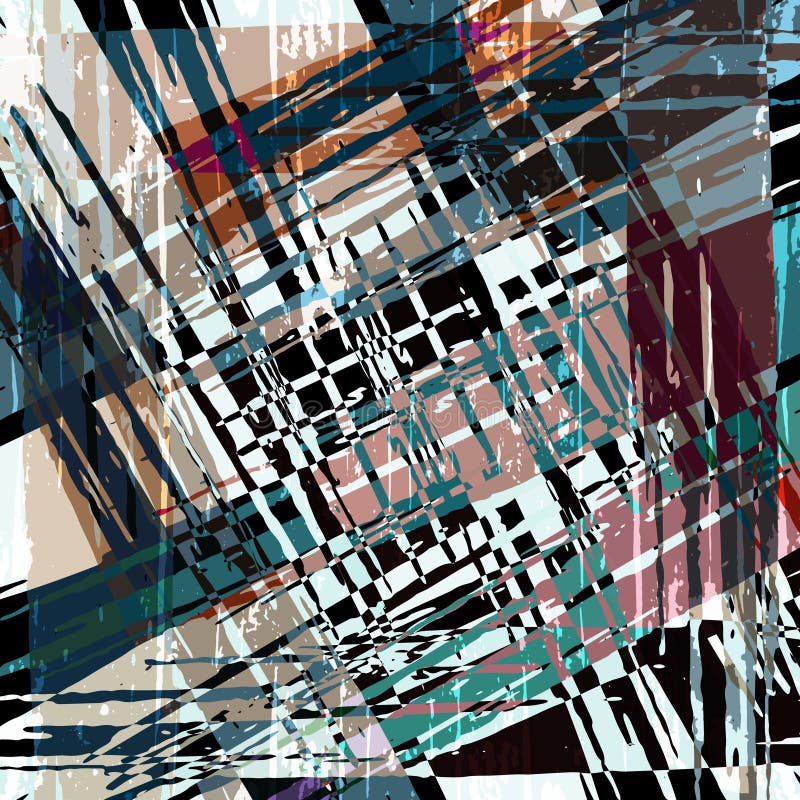 Geometric Abstract Color Pattern in Graffiti Style. Quality Vector ...