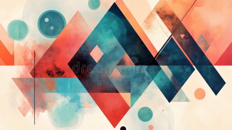 Geometric Abstract Composition with Bold Colors and Texture Stock Image ...