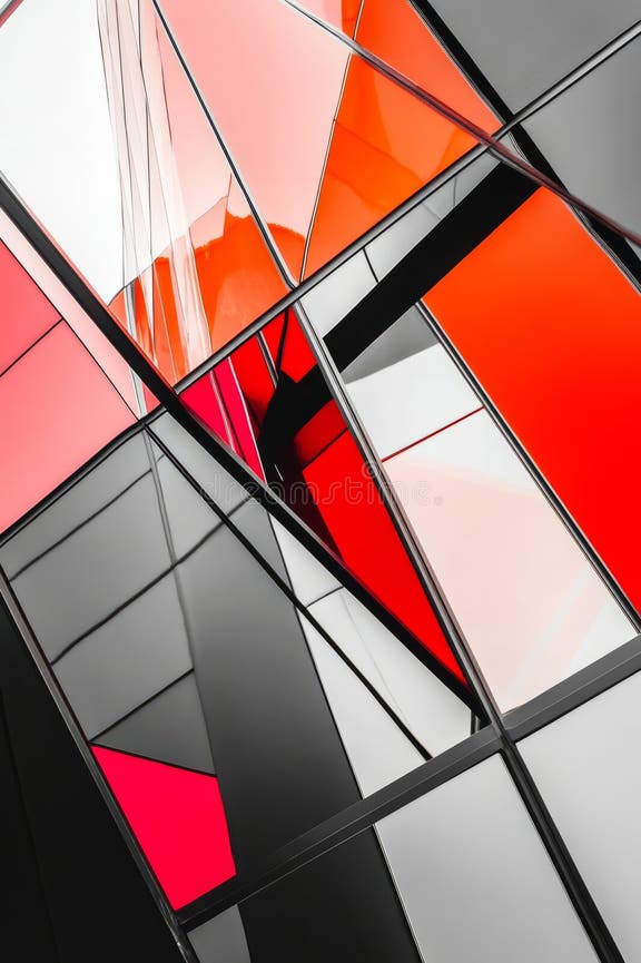 A Geometric Abstract Composition with Bold Lines Intersecting in ...