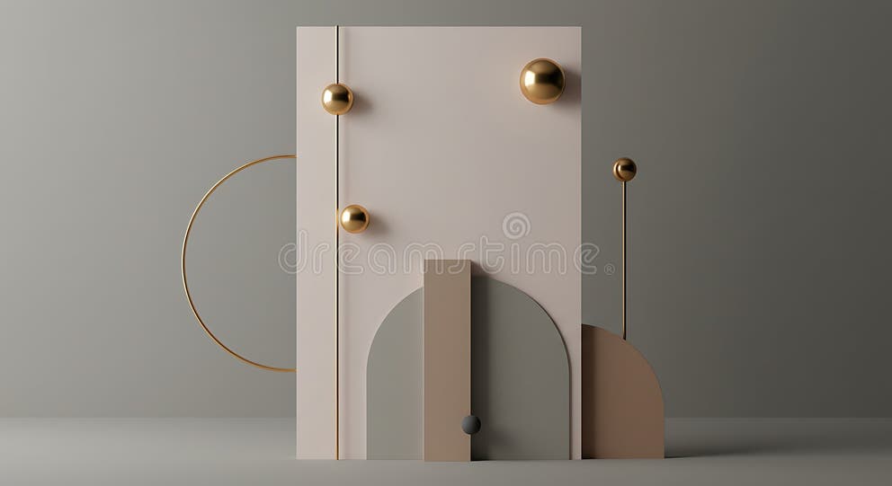 Geometric Abstract Composition Featuring a Central Vertical Panel with ...