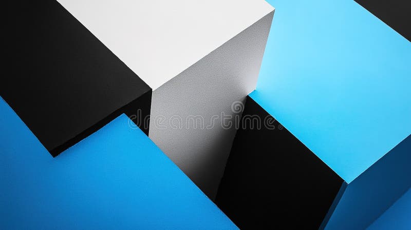 Geometric Abstract Composition Featuring Contrasting Colors and Shapes ...