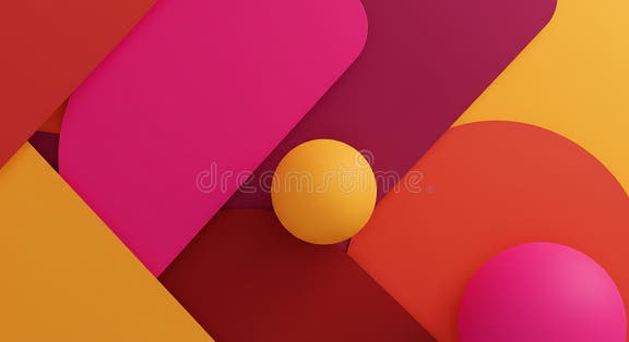 Geometric Abstract Composition Featuring Overlapping Shapes and Solid ...