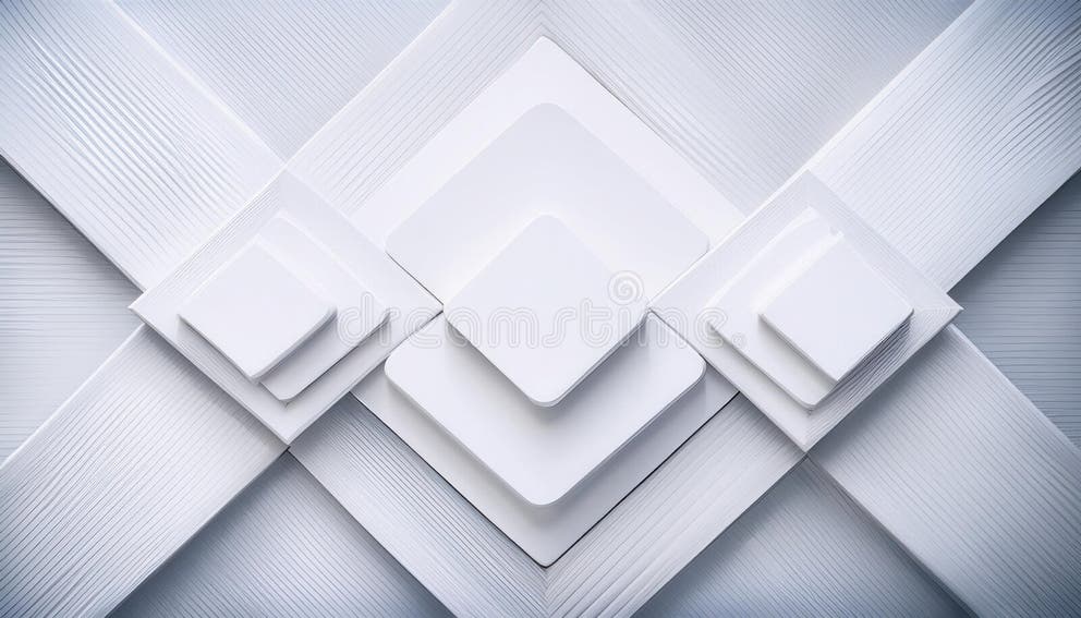 Geometric Abstract Composition Featuring White Overlapping Layers and ...
