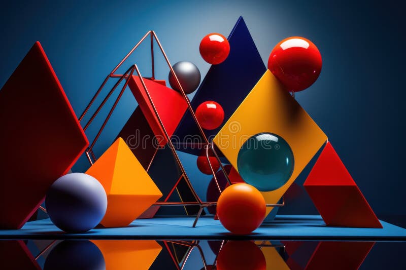 Geometric Abstract Composition Stock Illustration - Illustration of ...
