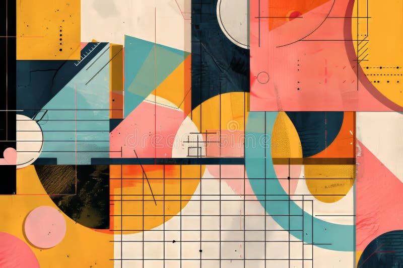 A Geometric Abstract Composition, with Precise Shapes and Geometric ...