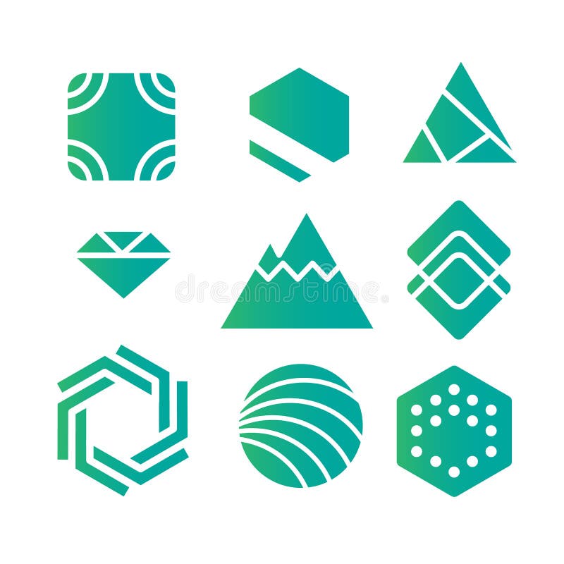 Geometric Abstract Contour Shapes, with Different Combinations of Lines ...