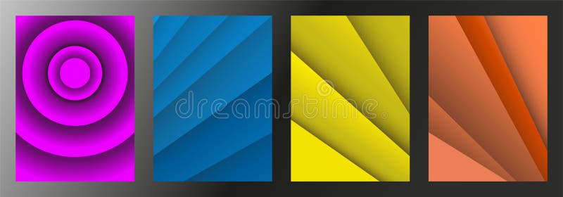 Geometric Abstract Covers Set. Simple Overlap in Colorful Background ...