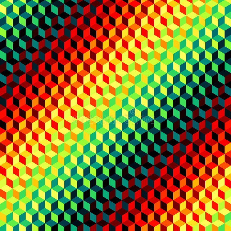Geometric Abstract Cubes Pattern. Textured Diagonal Gradient. Small ...