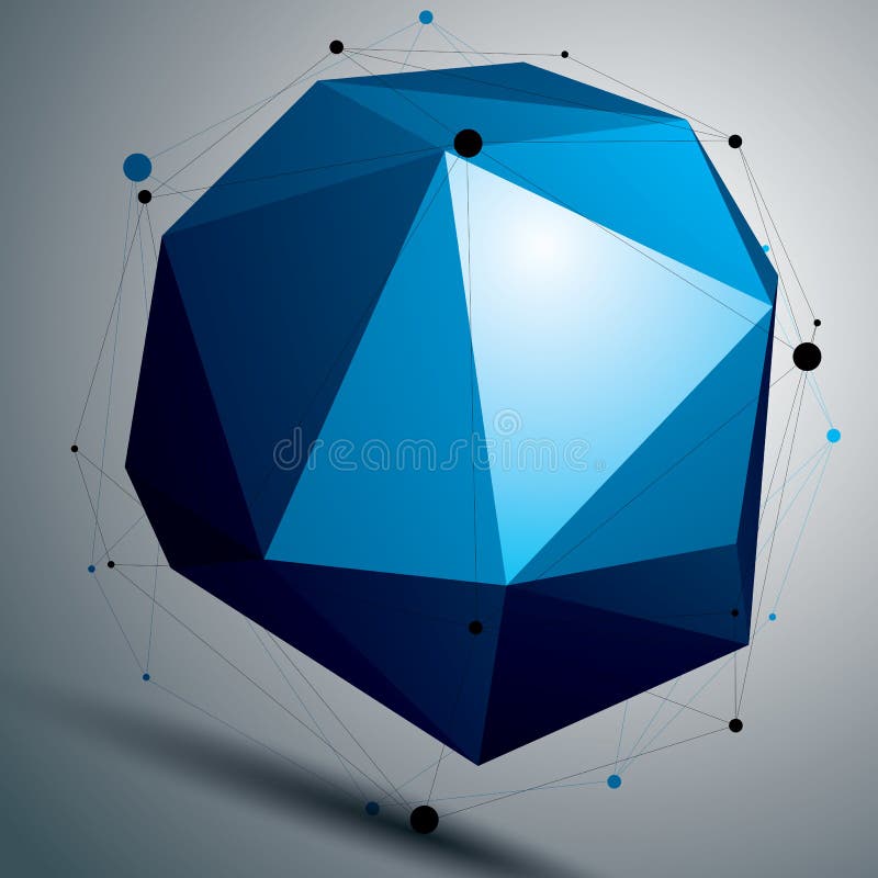 Geometric Abstract 3D Complicated Lattice Object, Asymmetric Stock ...