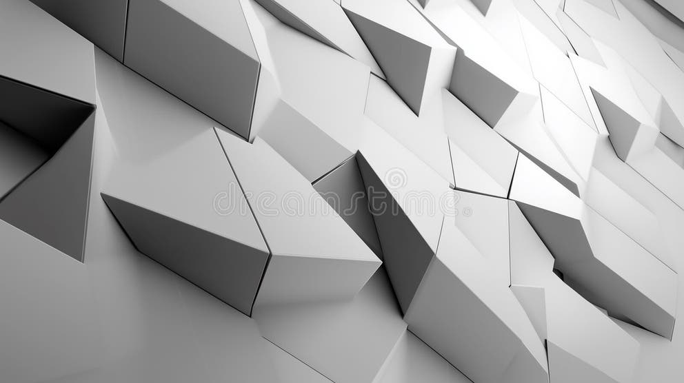Geometric Abstract 3D Polygon Surface Stock Illustration - Illustration ...