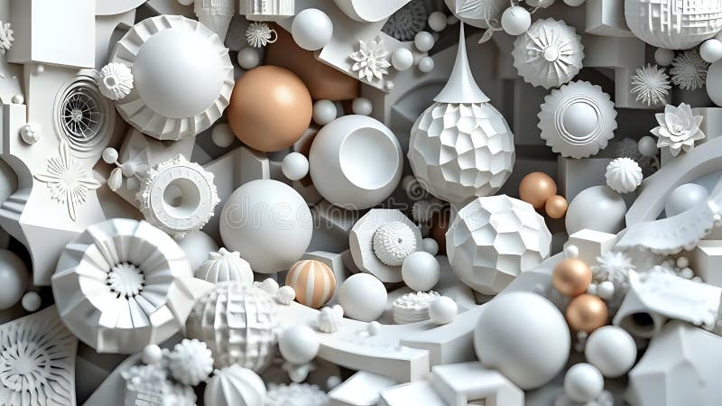 Geometric And Abstract 3d Shapes Patterns And Textures Creating Depth And Complexity Stock