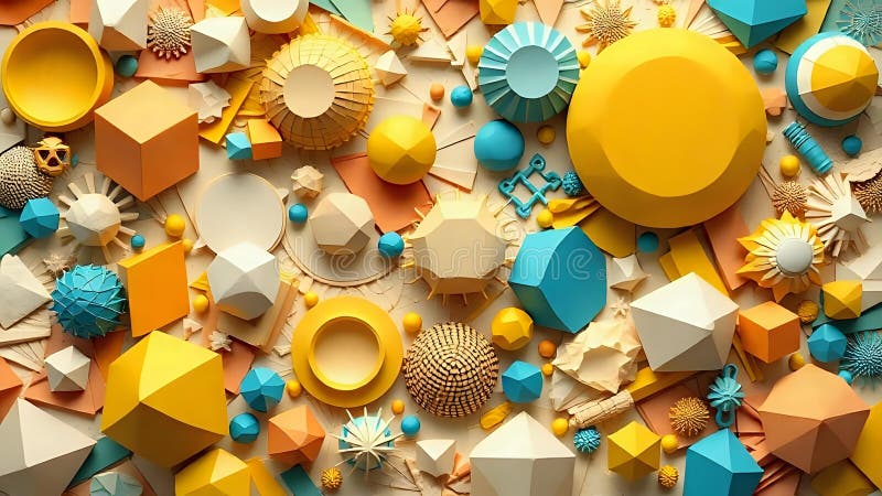 Geometric And Abstract 3d Shapes Patterns And Textures Creating Depth And Complexity Stock