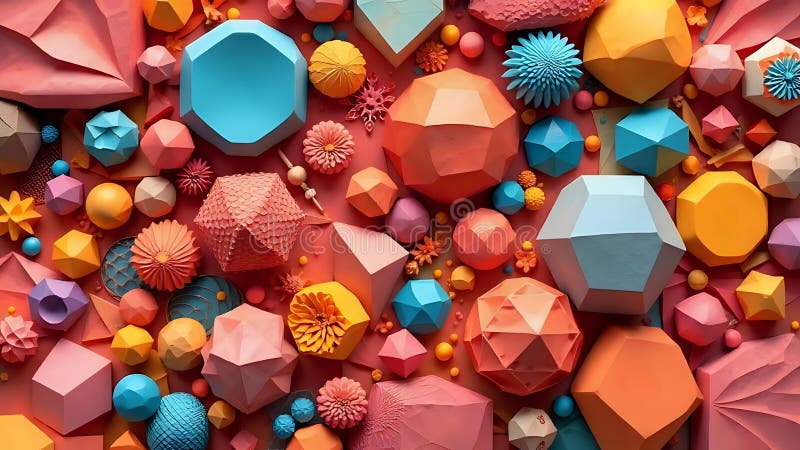 Geometric And Abstract 3d Shapes Patterns And Textures Creating Depth And Complexity Stock