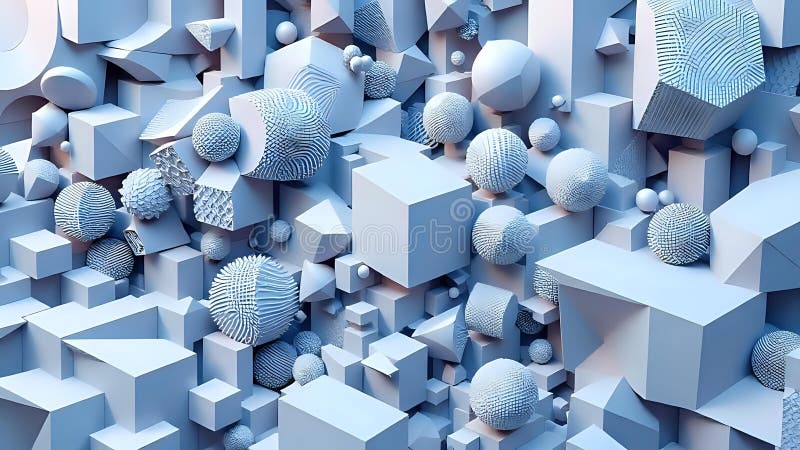 Geometric And Abstract 3d Shapes Patterns And Textures Creating Depth And Complexity Stock