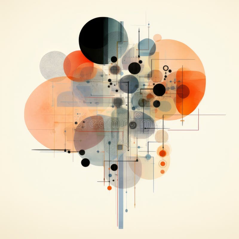 Geometric Abstract Design: Circles in the Style of Systems Art Stock ...