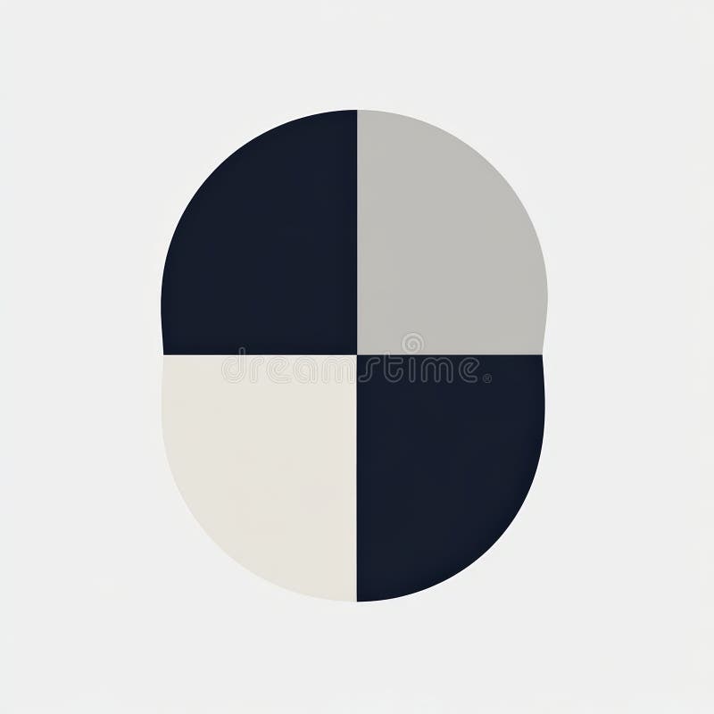 Geometric Abstract Design with Divided Circular Shapes in Neutral ...
