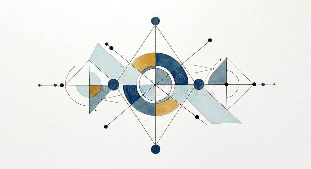 Geometric Abstract Design Featuring Interconnected Shapes, Including ...