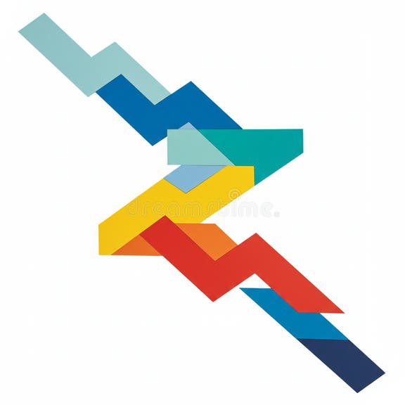 Geometric Abstract Design Featuring a Sequence of Interlocking Shapes ...