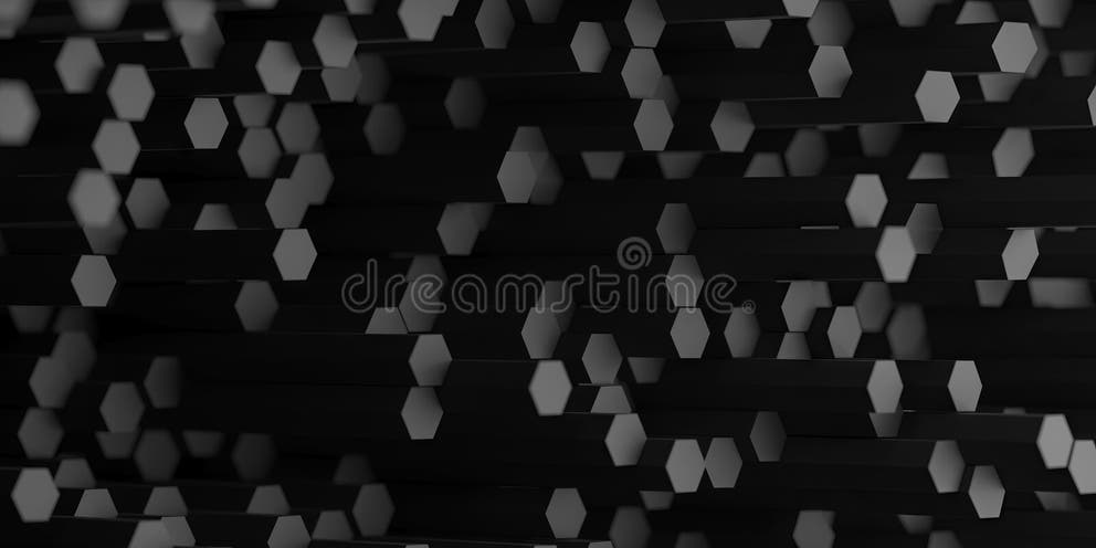 Geometric Abstract Design with Floating Hexagons Stock Illustration ...
