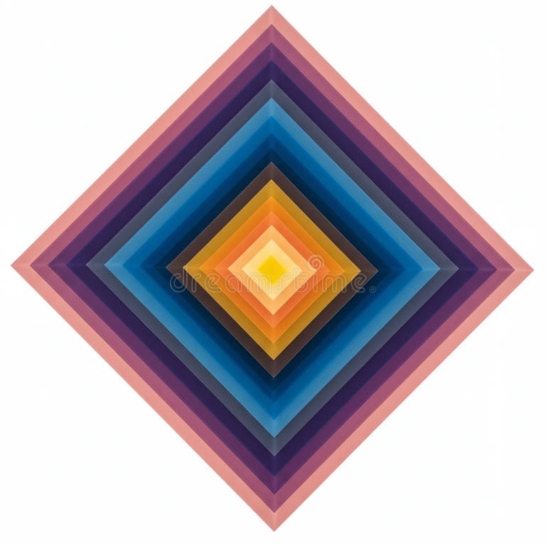 Geometric Abstract Design with a Series of Nested, Diamond-shaped ...