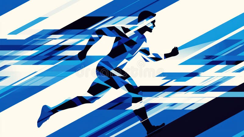 Geometric Abstract Design Symbolizing Marathon Endurance with Strong ...