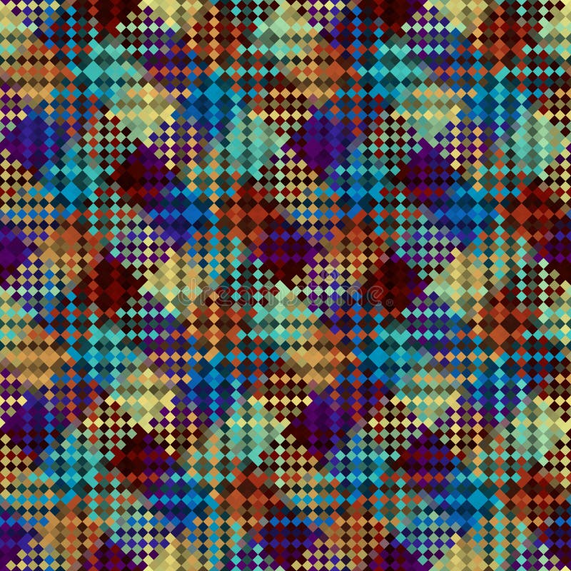Geometric Abstract Diagonal Plaid Pattern in Low Poly Pixel Art Style ...