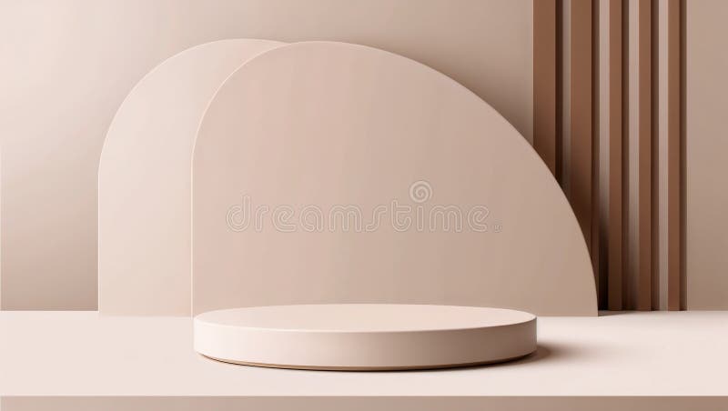 Geometric Abstract Display with Layered Curved Forms Stock Illustration ...