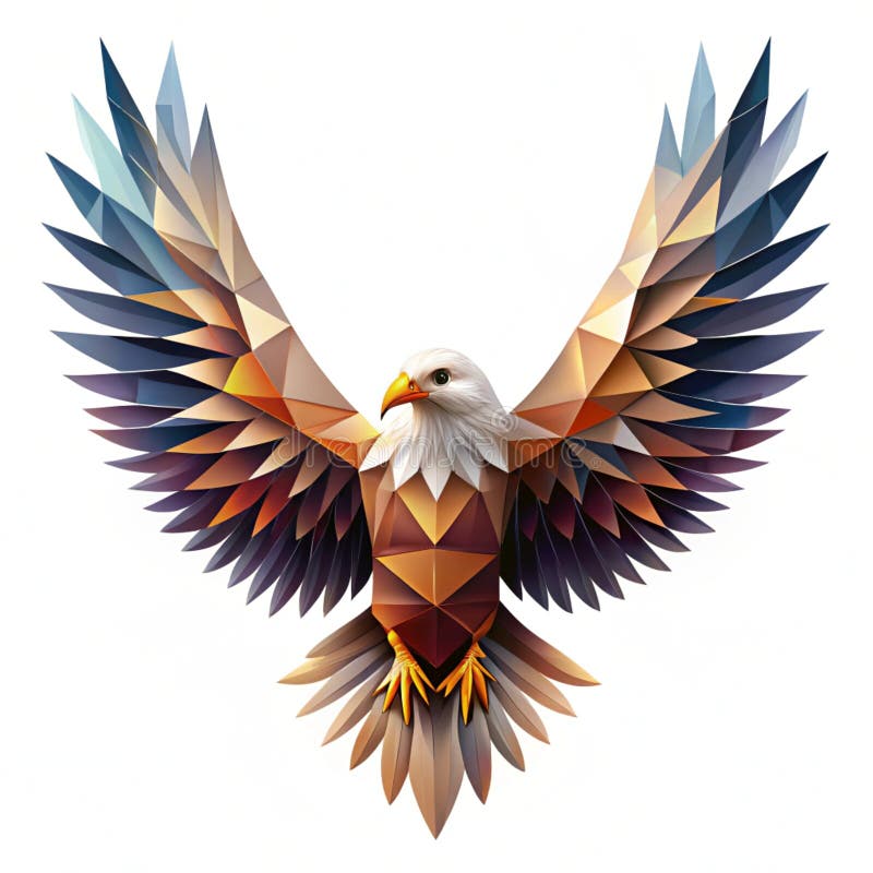 Geometric Abstract Eagle Soaring with Spread Wings Stock Illustration ...