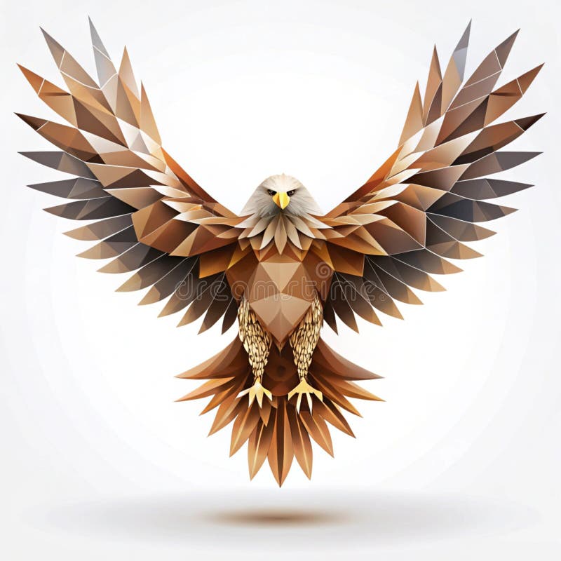 Geometric Abstract Eagle Soaring with Spread Wings Stock Illustration ...