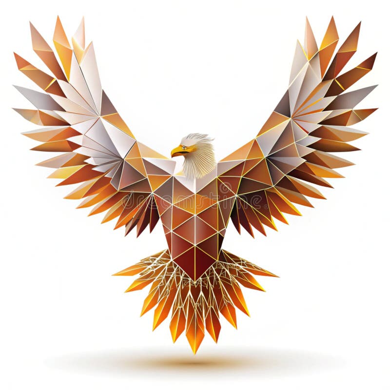 Geometric Abstract Eagle Soaring with Spread Wings Stock Illustration ...