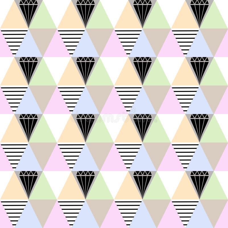 Geometric Abstract Elements Triangles Seamless Pattern Pastel Stock ...