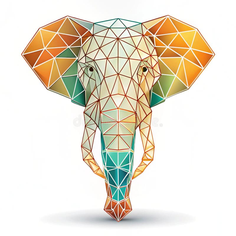 Geometric Abstract Elephant with Simplified Form Stock Illustration ...