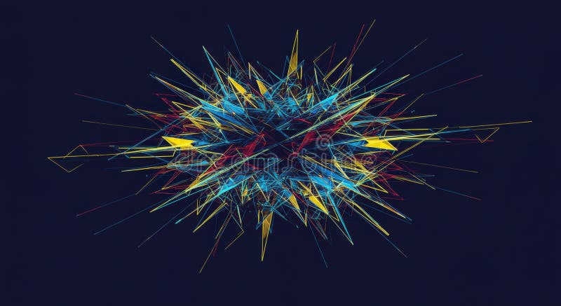 Geometric Abstract Explosion with Intersecting Triangles Stock ...