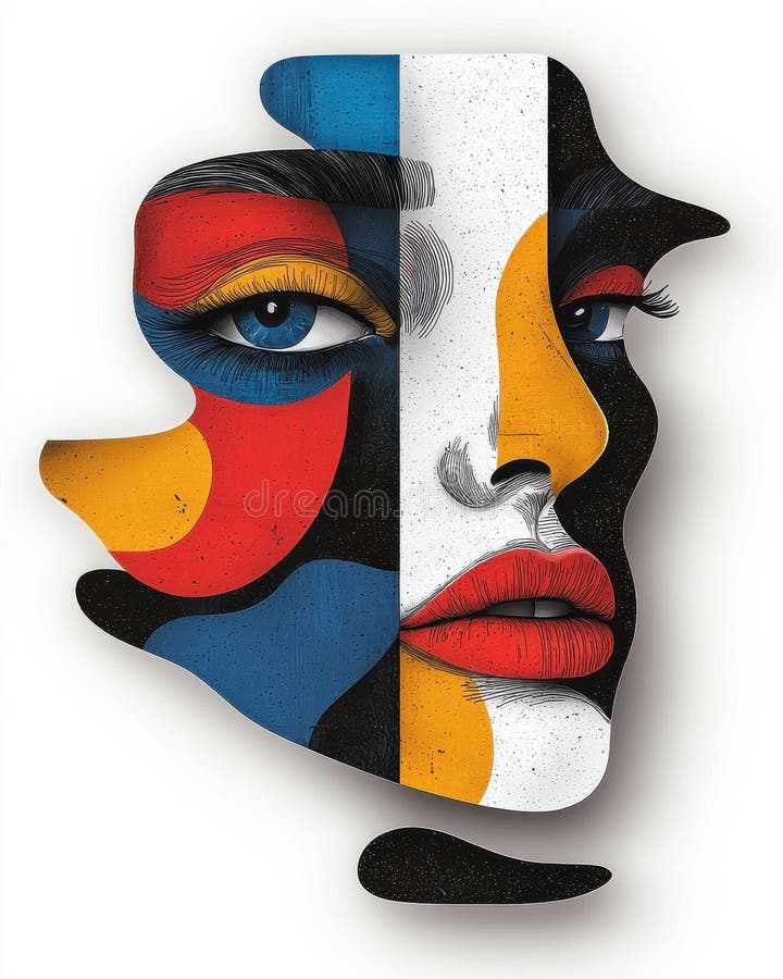 Geometric Abstract Face Design Style Modern. Stock Illustration ...