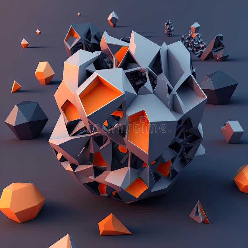 Geometric Abstract Featuring Art Banner. Different Shapes and Sizes of ...