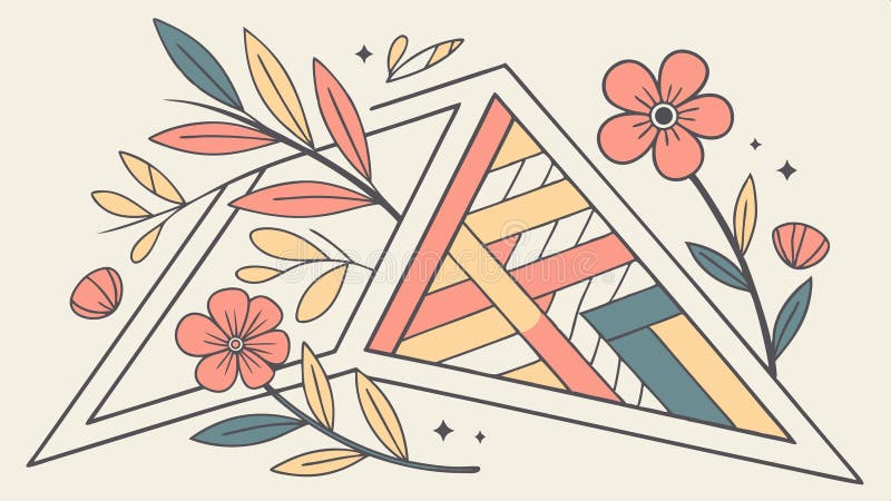 Geometric Abstract Floral Design Vector Design Generative AI Stock ...