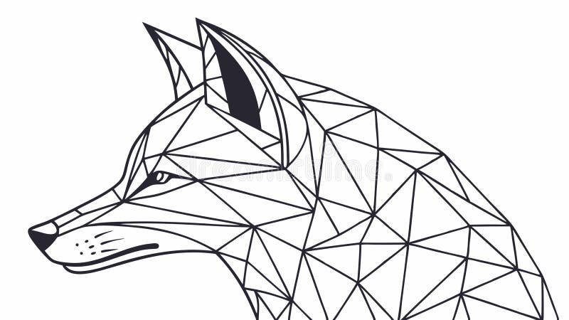 Geometric Abstract Fox Head Illustration, Vector Design Generative AI ...