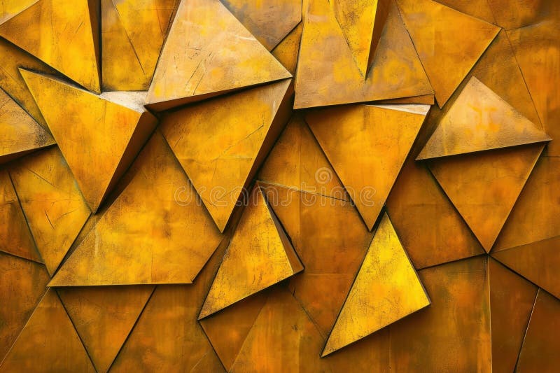 Geometric Abstract Golden Triangles. Generate Ai Stock Illustration ...