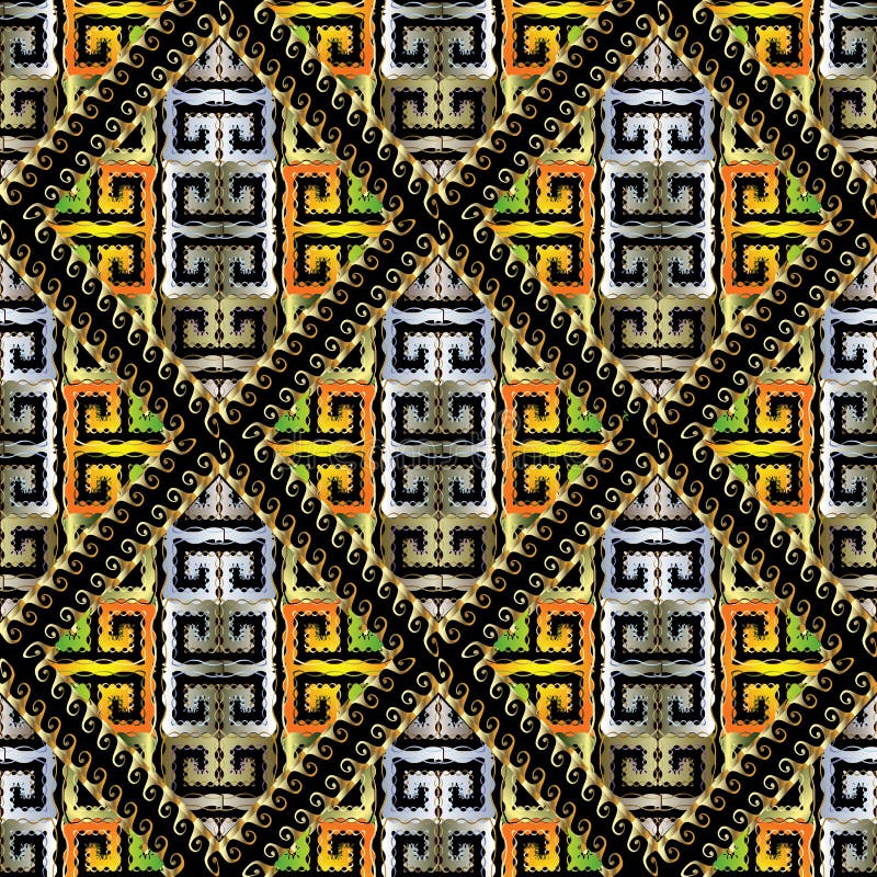 Geometric Abstract Greek Vector Seamless Pattern. Patterned Back Stock ...