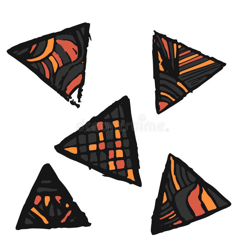 Geometric Abstract Grunge Triangle.Triangles Drawn with Paint and Brush ...