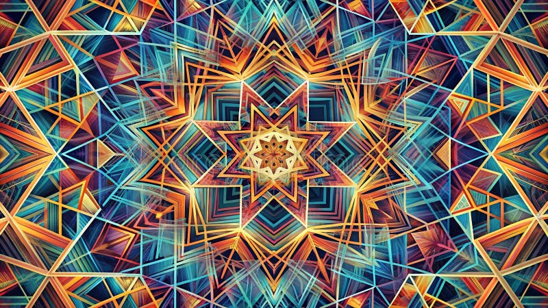 Geometric Abstract: Intersecting Lines and Shapes Generative AI Stock Illustration ...
