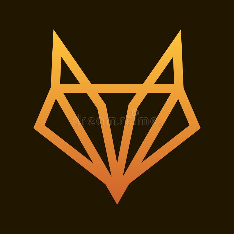 Geometric Abstract Line Art Sign of Red Fox Head Stock Illustration ...