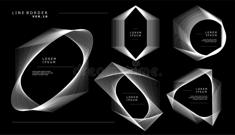 Geometric Abstract Lines Border Design Template. Blended Lines Border ...
