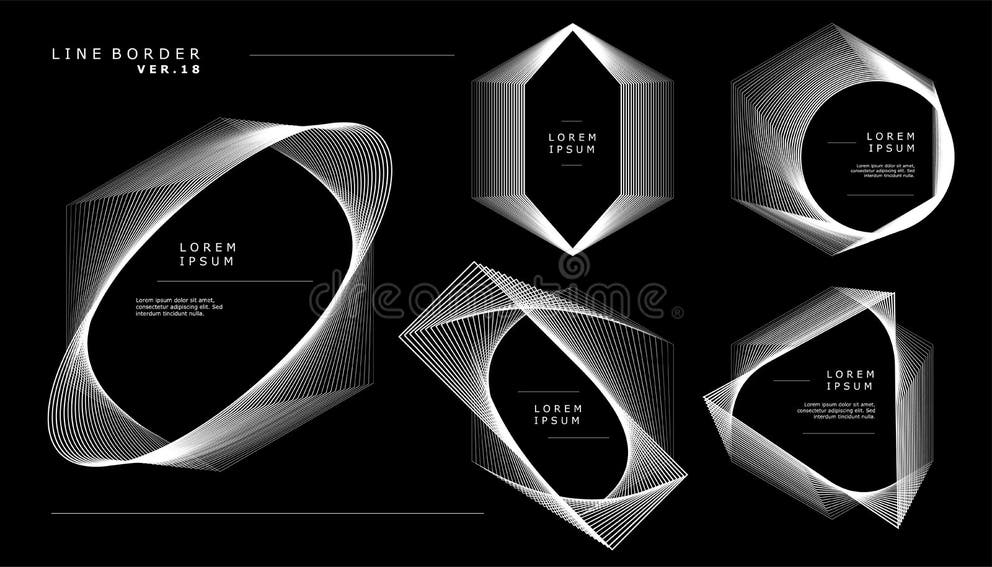 Geometric Abstract Lines Border Design Template. Blended Lines Border ...