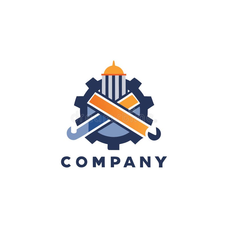Abstract Construction and Engineering Logo with Graphic Gear ...