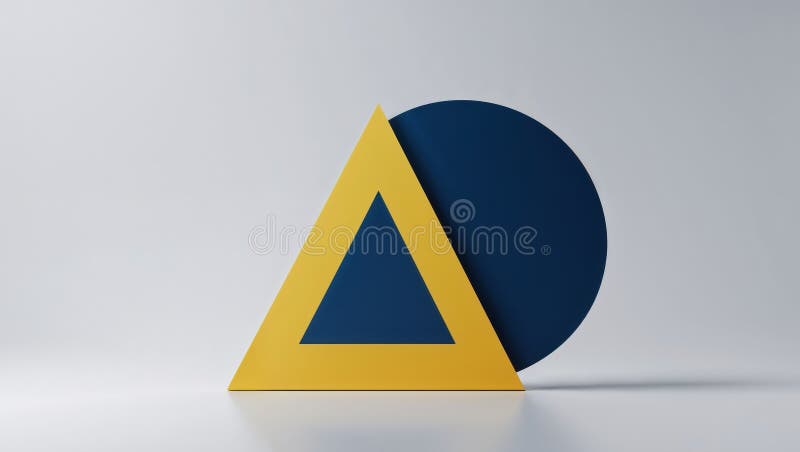 Geometric Abstract Logo with Triangle and Circle in Blue and Yellow ...