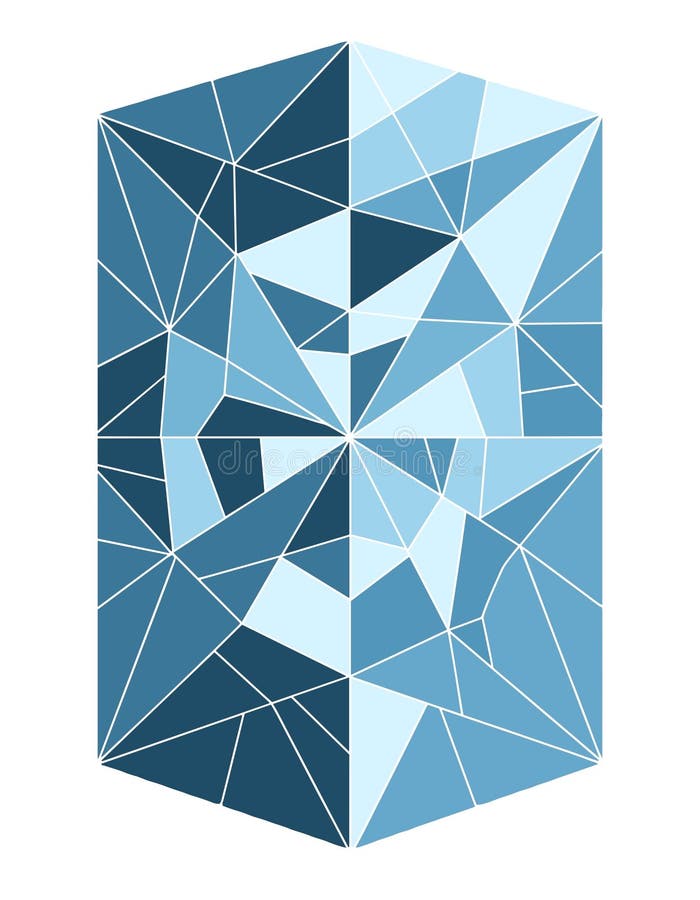 Geometric Abstract Mosaic Pattern Blue Polygons Background Stock ...